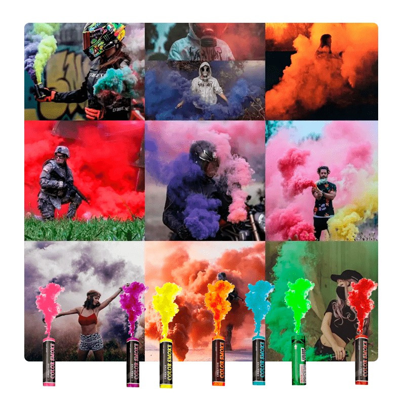 tubo de humo de color
