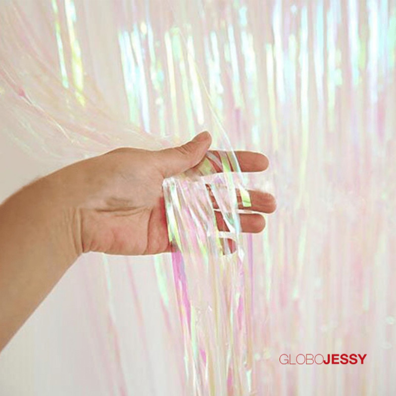 Cortina tornasolado rosado bb