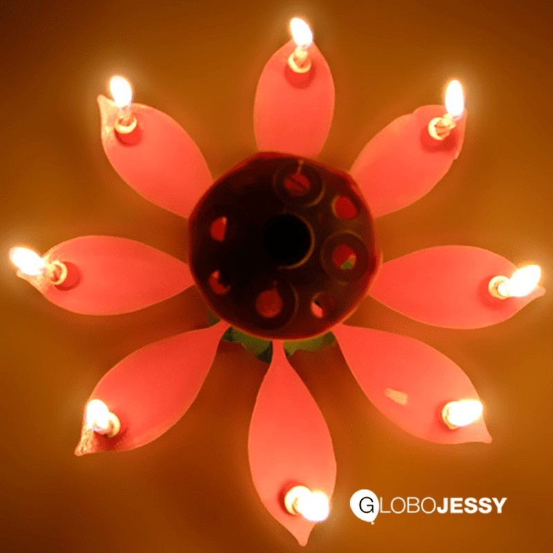 Velas Musical flor 13 cm alto